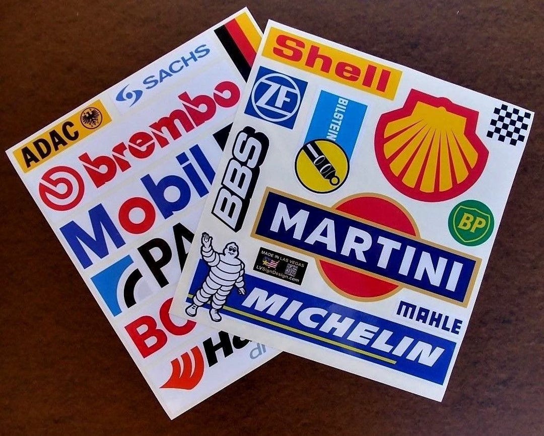 German Racing Decal Set Martini Motorsport Formula 1 Track Autocross ...