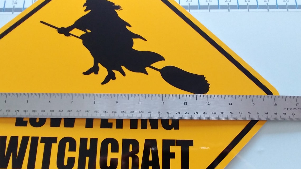 WITCH CROSSING SIGN Low Flying Witchcraft Caution Fun - Etsy