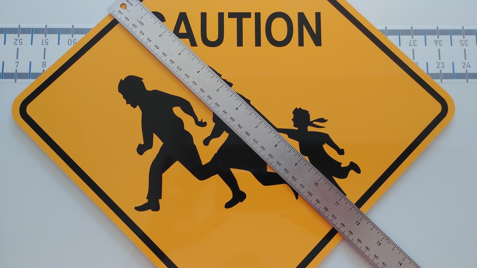 Immigrant Crossing Sign - Family Running Across Road - Unique Aluminum ...