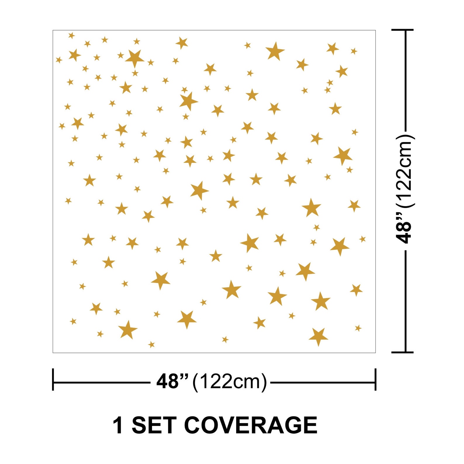 FALLING STARS / Removable Gold Wall Vinyl Decals / DIY Family Art ...
