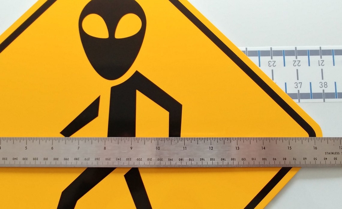 Alien Pedestrian Crossing Sign UFO Watching Space Travel - Etsy
