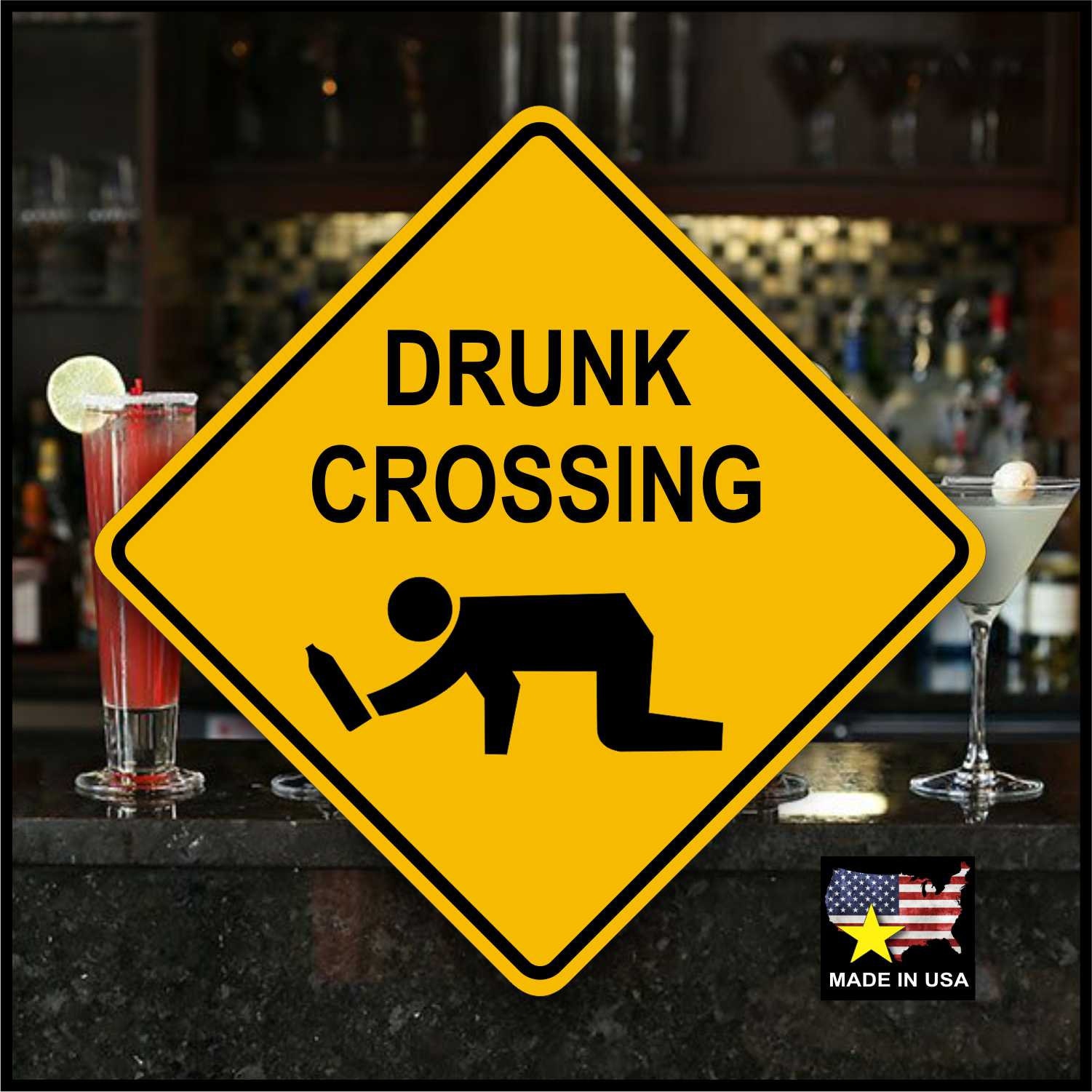 Drunk Crossing Sign Aluminum Pub Plaque Bar Party Gag - Etsy
