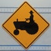 TRACTOR CROSSING SIGN Aluminum Farm Safety Plaque Country Decor Shabby ...