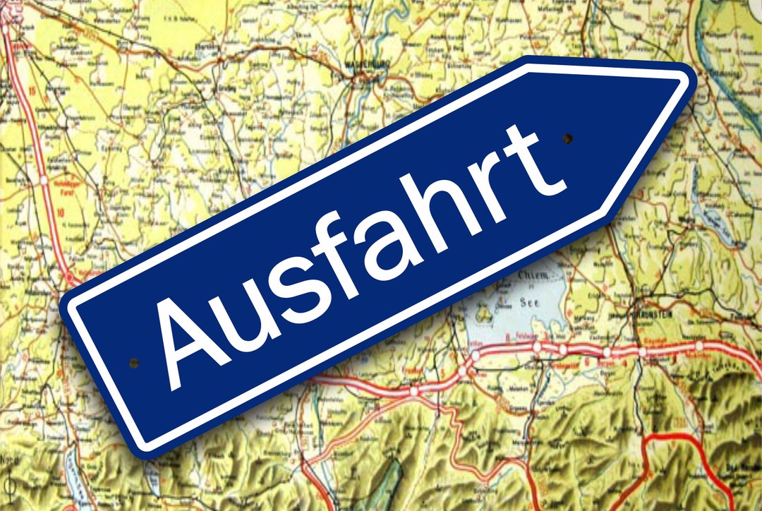 German Exit Sign - AUSFAHRT - Aluminum Scale Replica - European Garage ...