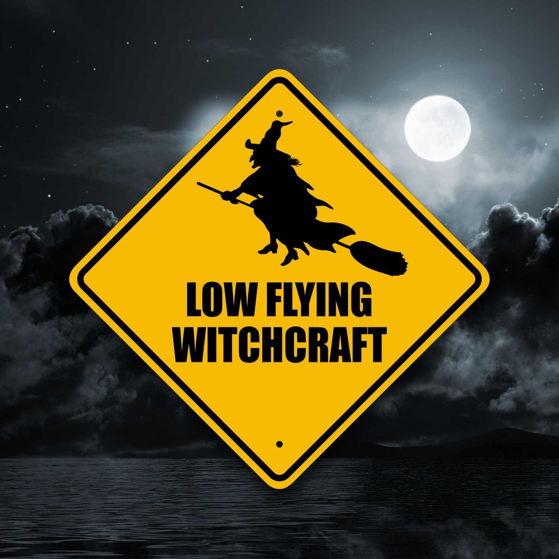 WITCH CROSSING SIGN Low Flying Witchcraft Caution Fun - Etsy