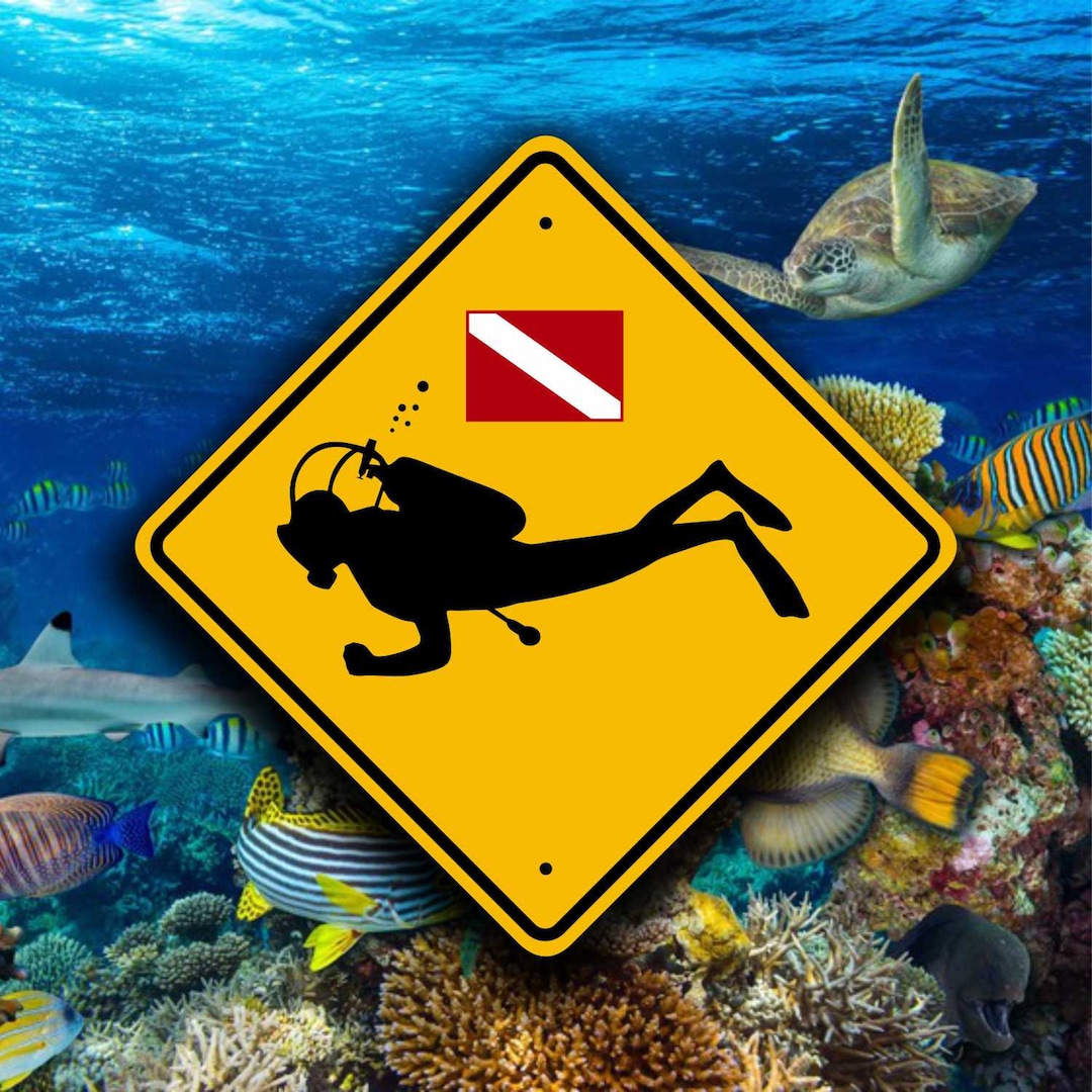Scuba Sign - Aluminum - Diver Down Warning - Underwater Adventure ...