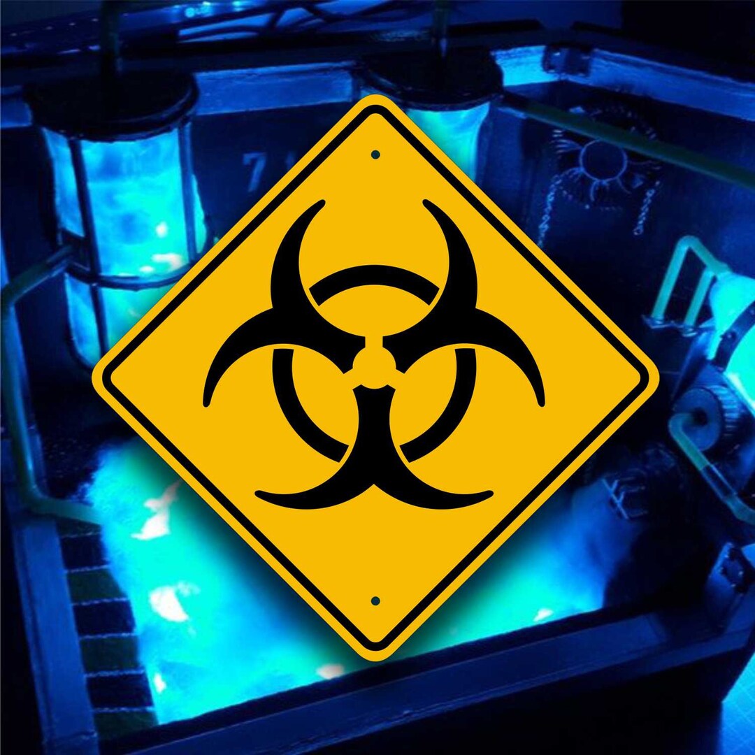 Biohazard Warning Placard - Aluminum Zombie Hunting Sign - Science ...