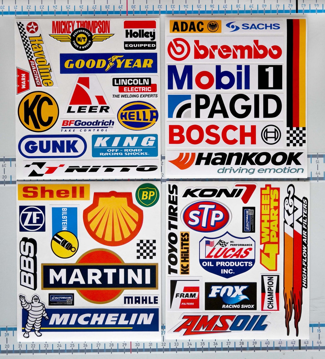 Motorsport Racing Decals - Huge Set of Stickers - Toolbox Garage Decor - Nascar - Formula 1 ...