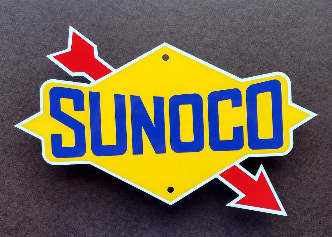 SUNOCO SIGN - Garage Decor - NASCAR - Racing Logo - Automobilia ...