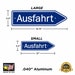 German Exit Sign - AUSFAHRT - Aluminum Scale Replica - European Garage ...