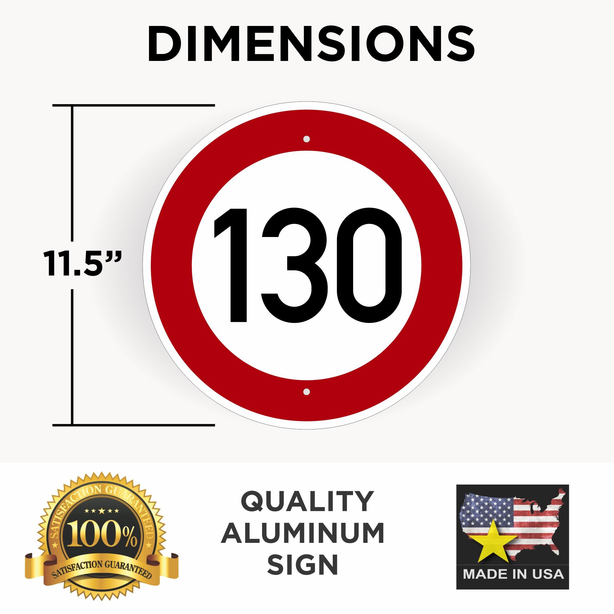 Autobahn Highway Sign - 130 KPH Limit - European Garage Decor - German ...