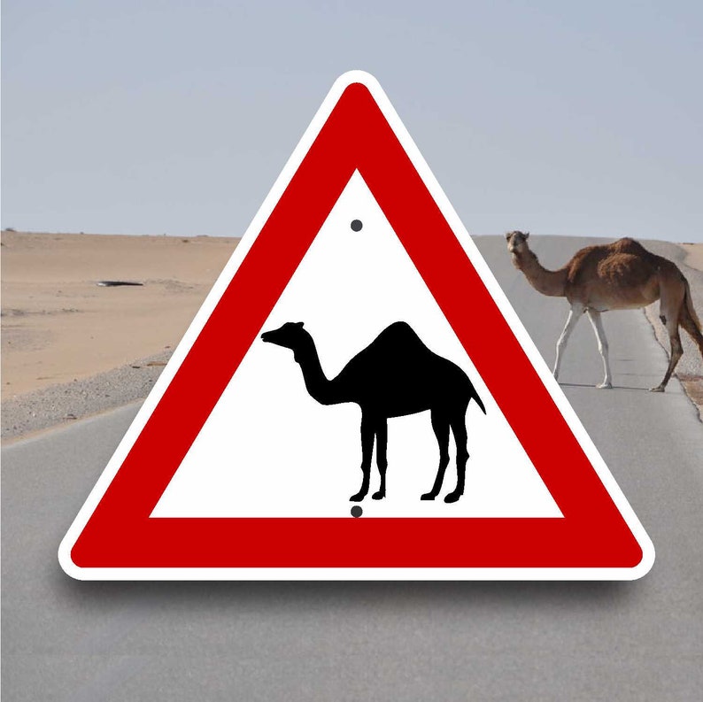Camel Warning Sign Triangle Road Crossing Marker - Etsy