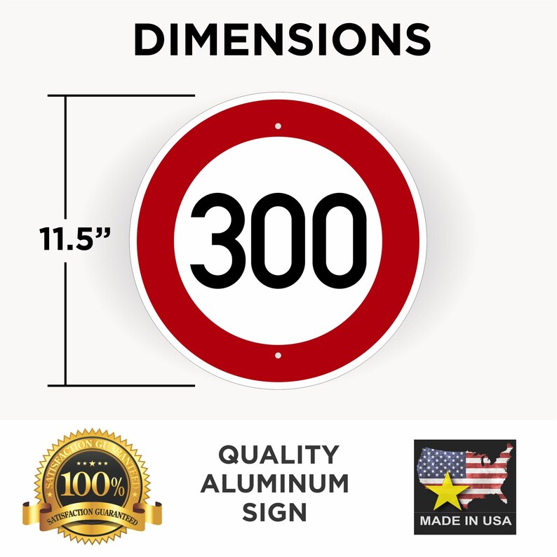 300 KPH Autobahn Sign Highway Speed Limit European Car - Etsy
