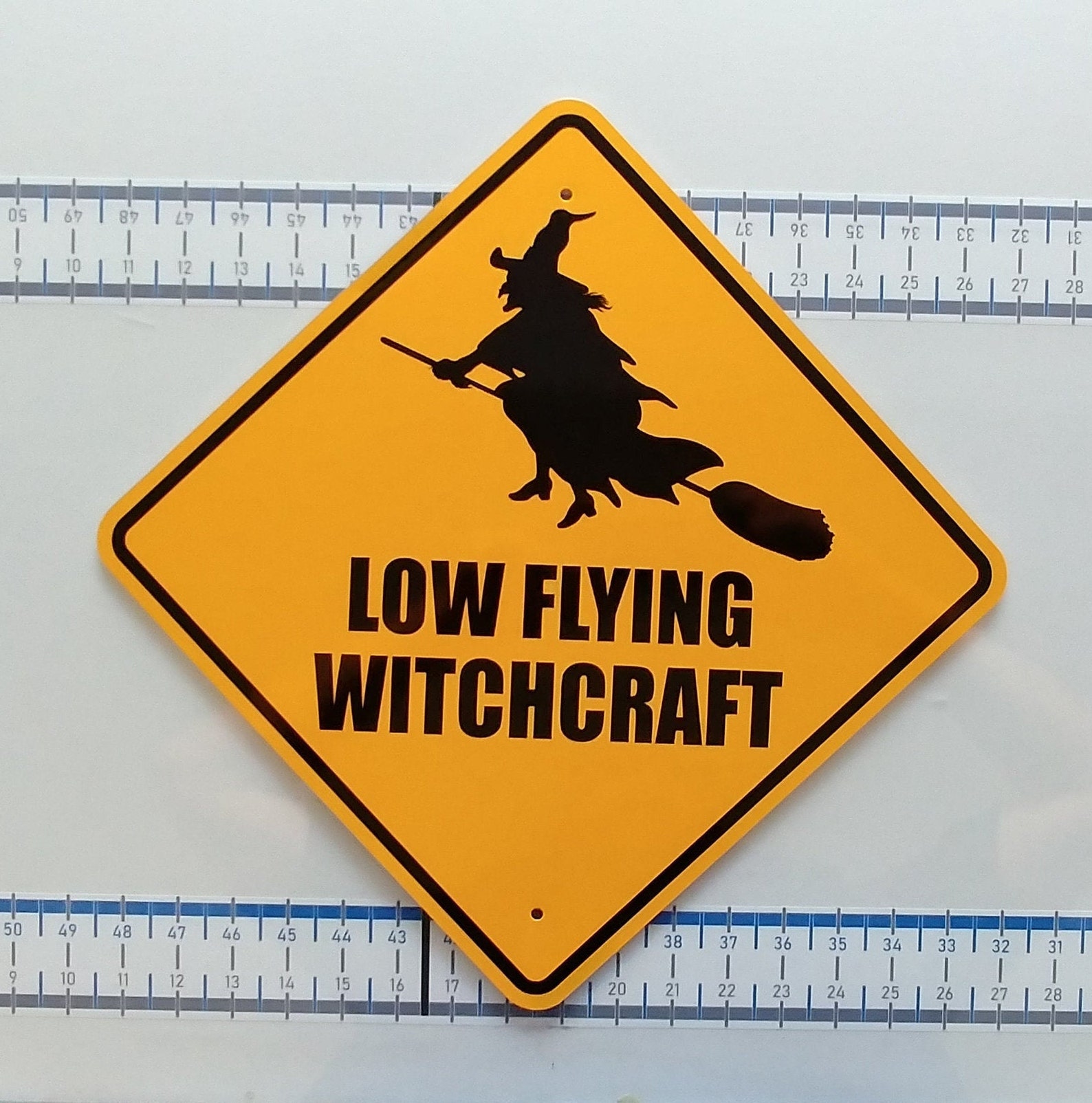 WITCH CROSSING SIGN Low Flying Witchcraft Caution Fun - Etsy