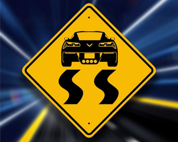 Corvette C7 Stingray - Burnout Sign - Aluminum Highway Style Placard ...