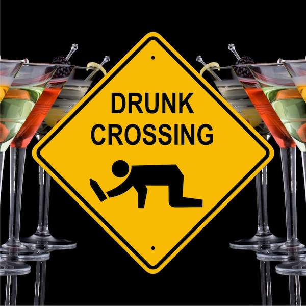 Drunk People Crossing Sign - Etsy