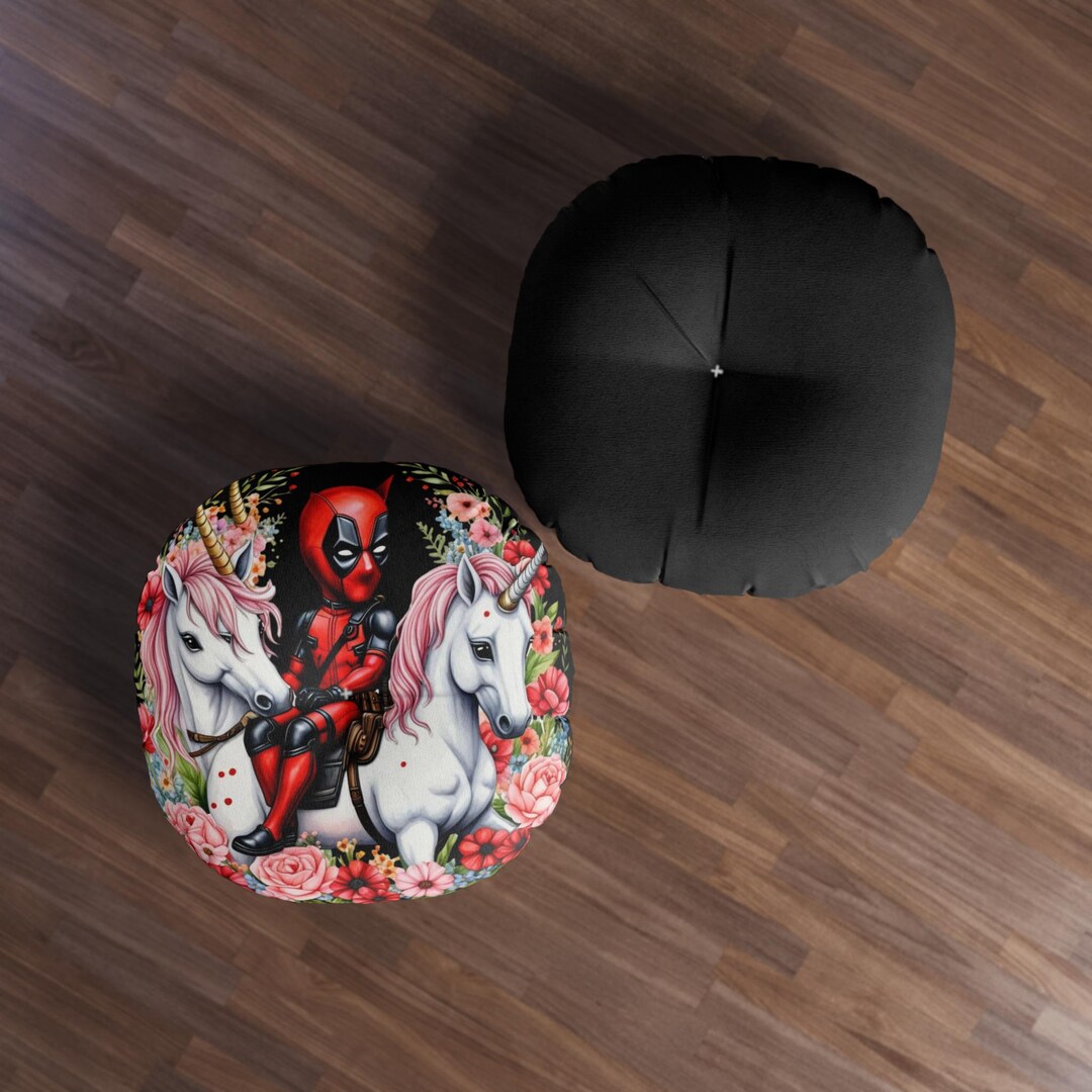 Deadpool Tufted Floor Pillow, Round - Etsy