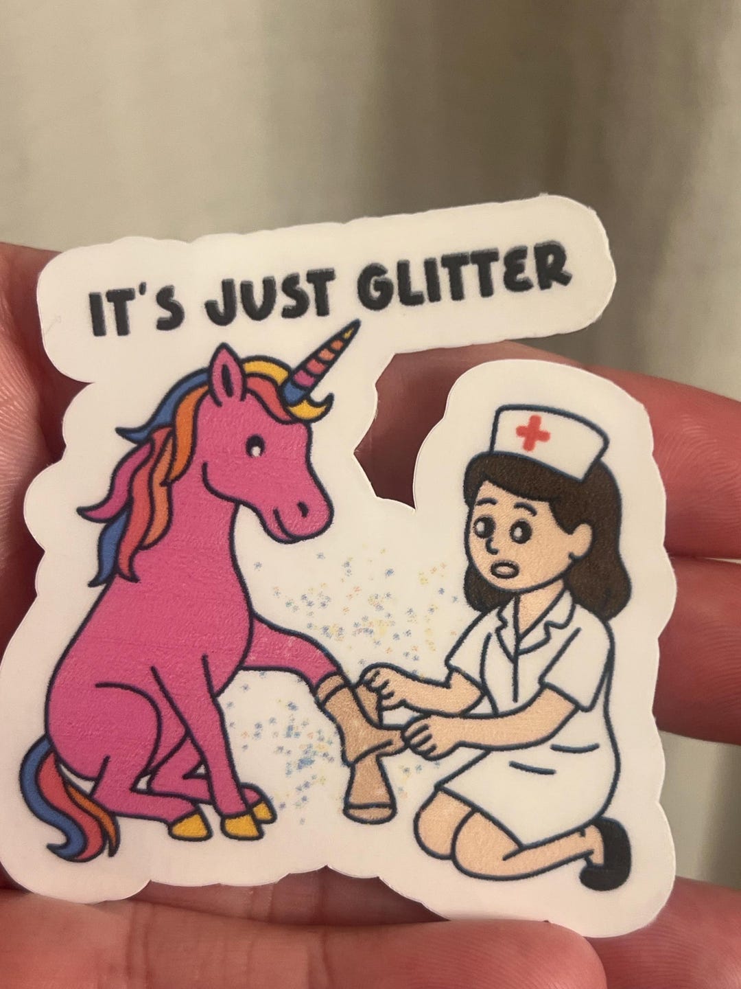 Funny Nurse Sticker - Unicorn TED Hose Glitter Chaos -2x2.5in - Etsy