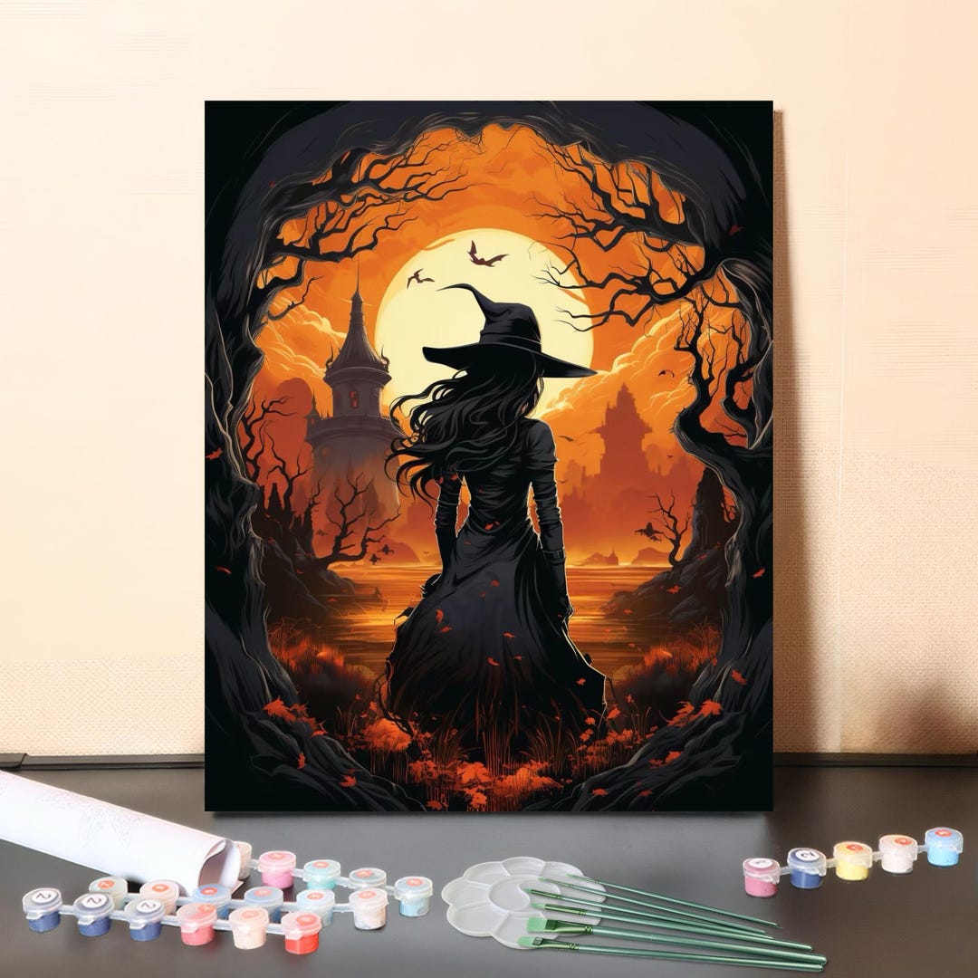 DIY Paint by Numbers Set-"witches' Night" - Etsy