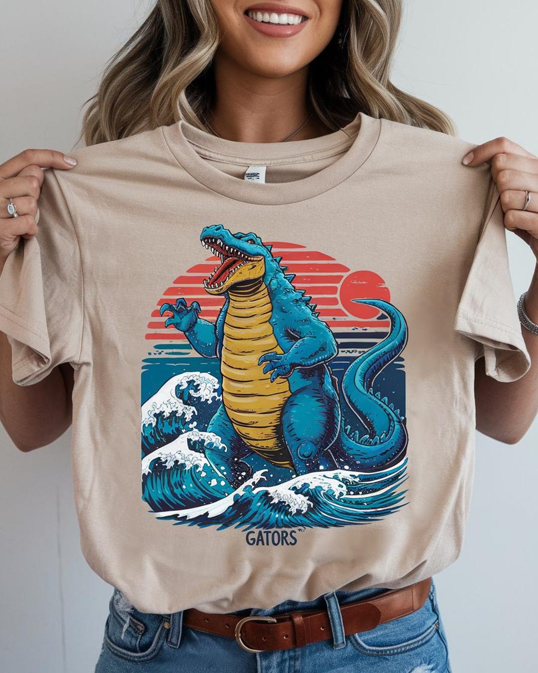 Funny Gators Godzilla Kaiju Japanese Sunset Vintage Gators the Great ...