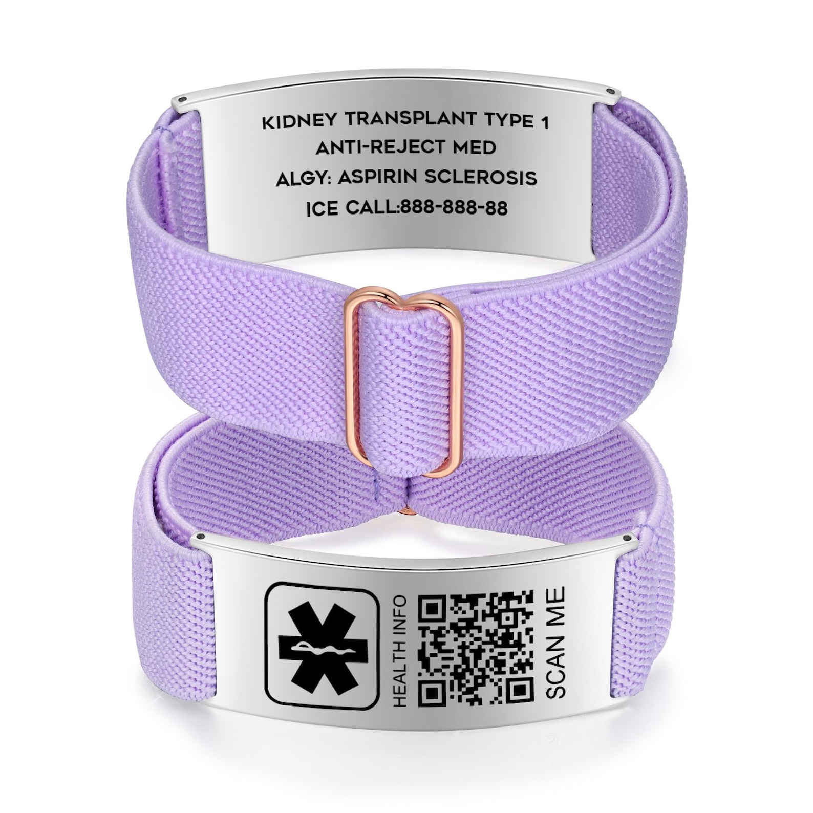 Medical ID Bracelet Men,qr Code Medical,adjustable Elastic Cord,medic ...