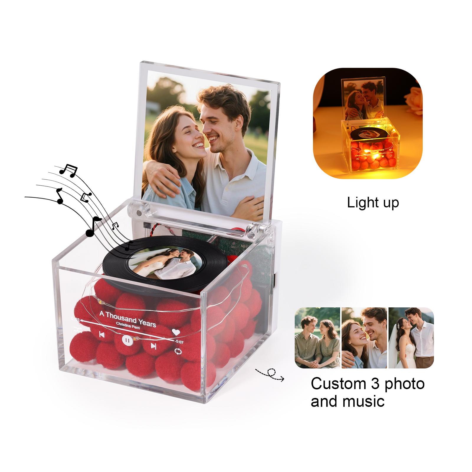 Personalized Music Box With Photo & Song,custom Gift With Voice,wedding ...