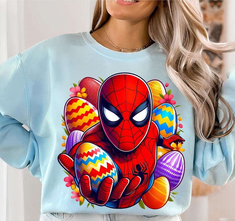 Spiderman Easter Eggs PNG, Watercolor Superhero Design (instant ...