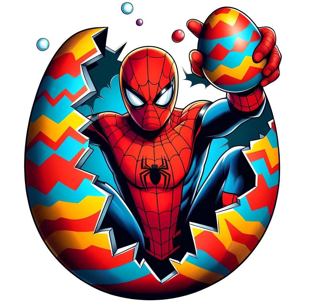 Spiderman Easter Egg Watercolor PNG, Superhero Design (instant Download ...