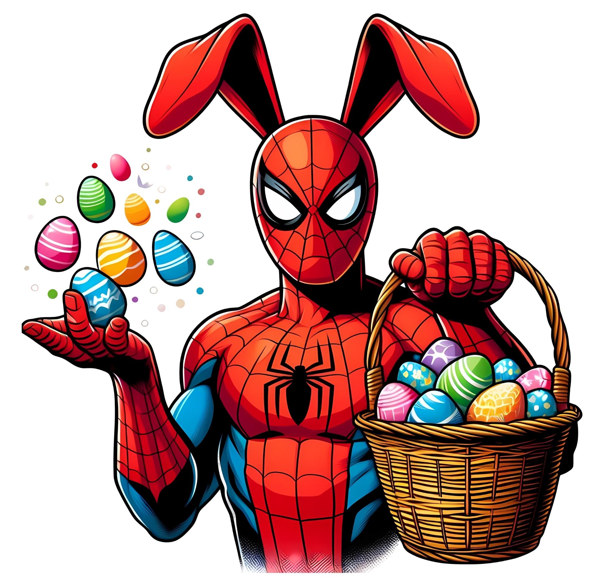 Spiderman Easter Egg Watercolor PNG, Superhero Design (instant Download ...