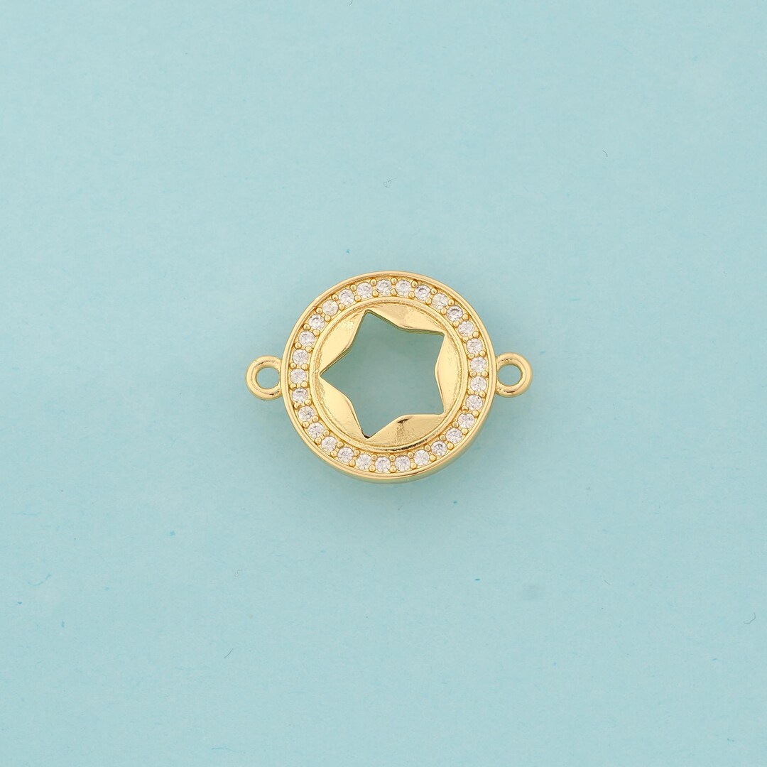 Gold CZ Star Connector,star Jewelry Connector,star Connector for DIY ...
