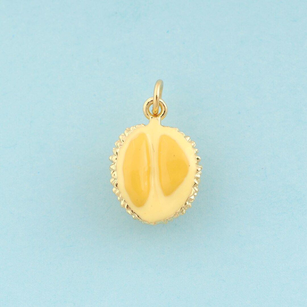 Gold Enamel Durian Charms,fruit Jewelry,fruit Pendant for DIY Jewelry ...