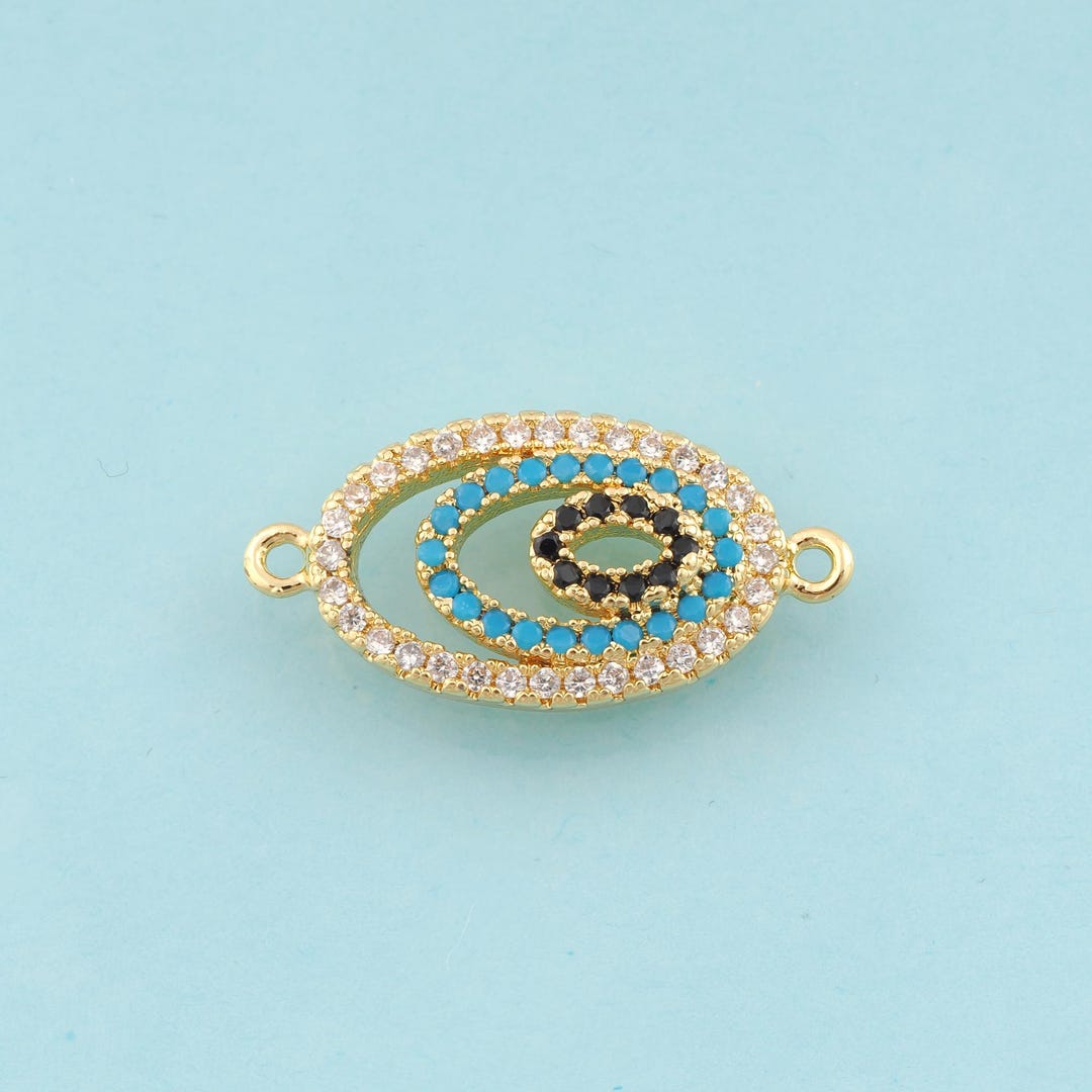 Gold CZ Oval Connector,oval Jewelry Connector,oval Connector for DIY ...