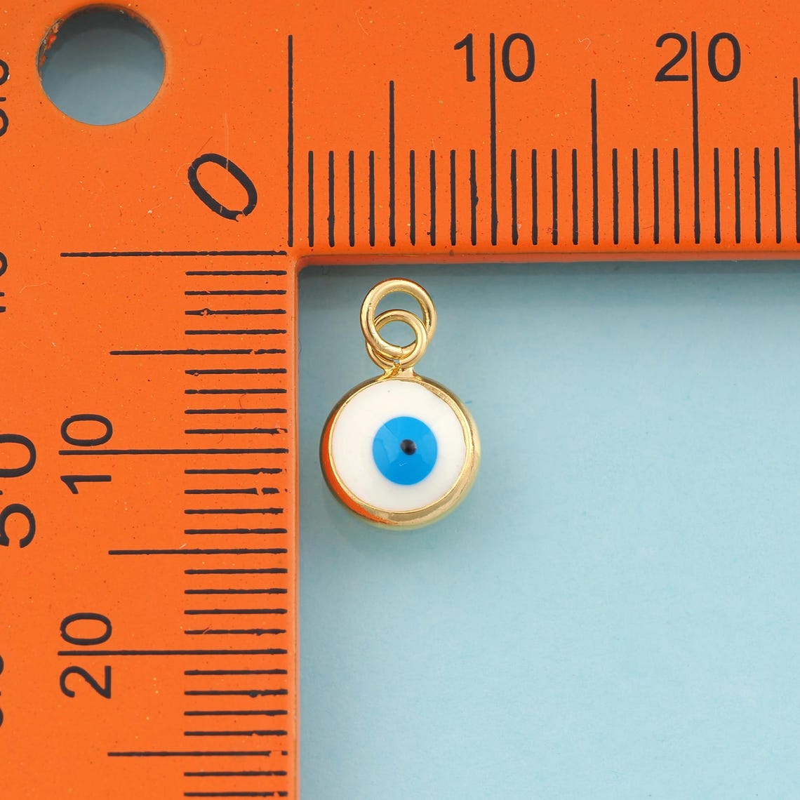 Gold Enamel Evil Eye Charms,round Jewelry,devil Eye Pendant for DIY ...