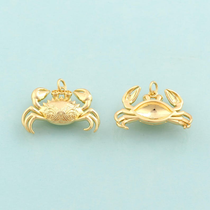 Gold Crab Charms,marine Life Jewelry,crab Pendant for DIY Jewelry ...