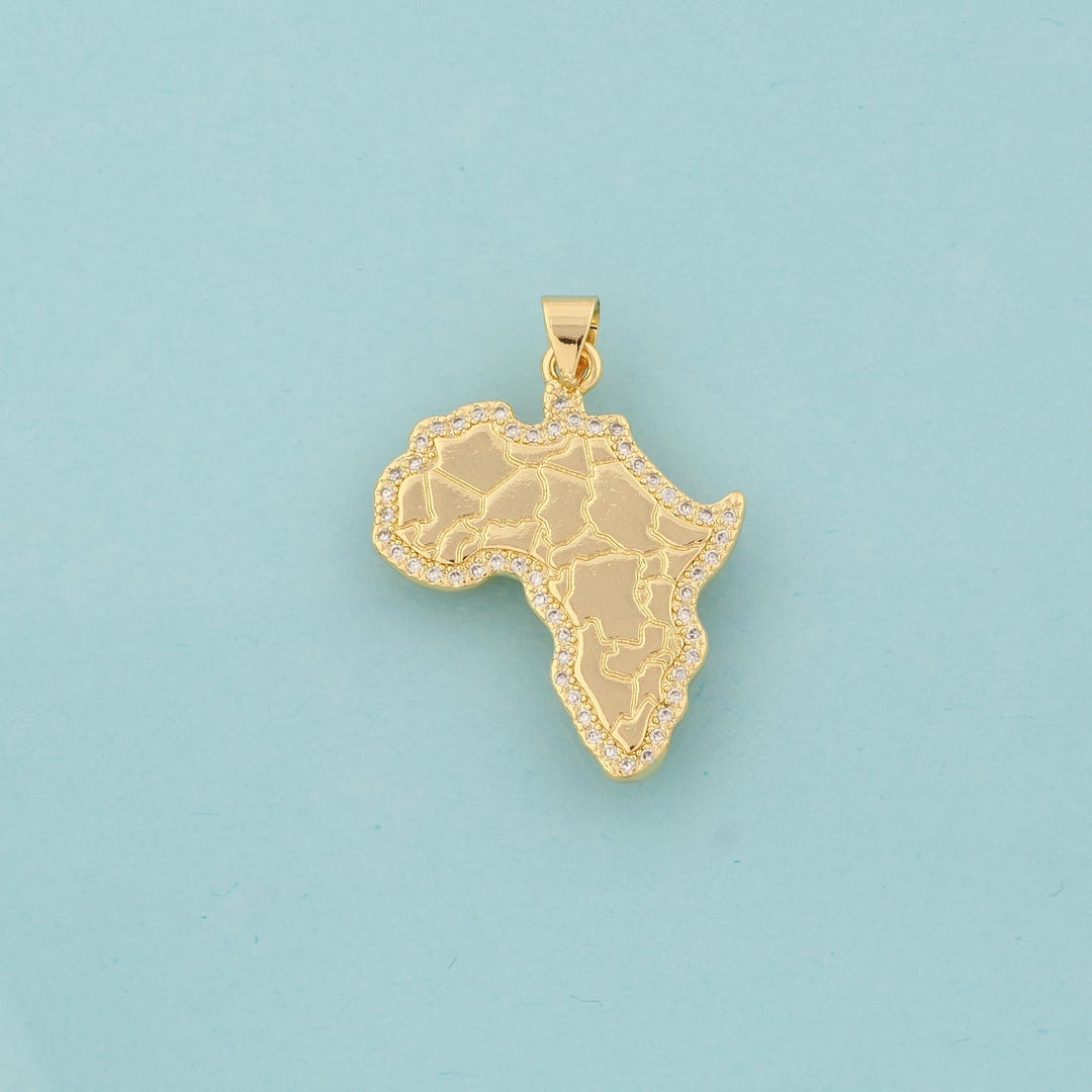 Gold CZ Map Charms,map Jewelry,map Pendant for DIY Jewelry Making,18k ...