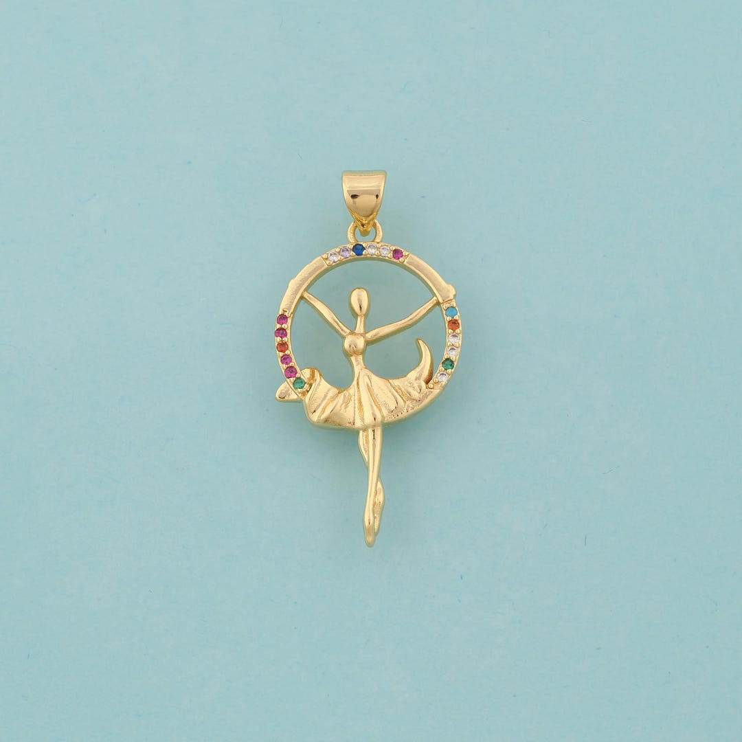 Gold CZ Ballet Charms,dancer Jewelry,ballet Pendant for DIY Jewelry ...