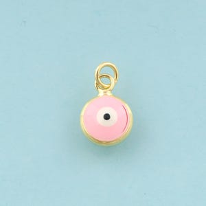 Gold Enamel Evil Eye Charms,round Jewelry,devil Eye Pendant for DIY ...