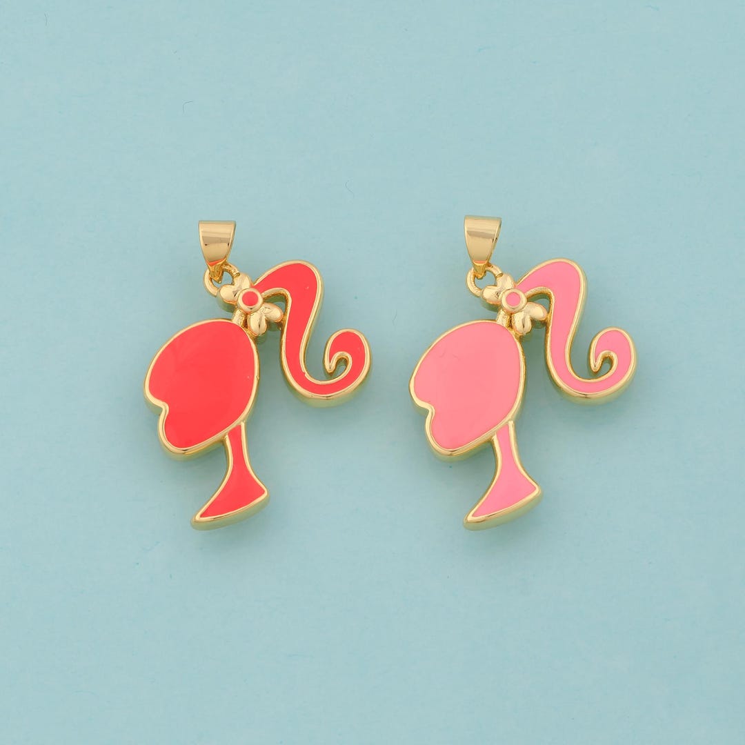 Gold Enamel Character Charms,girl Jewelry,character Pendant for DIY ...