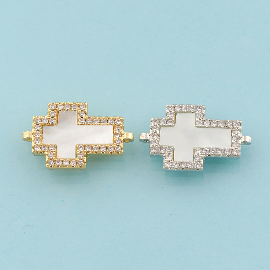Gold Fritillary Cross Connector,religious Jewelry Connector,christian ...