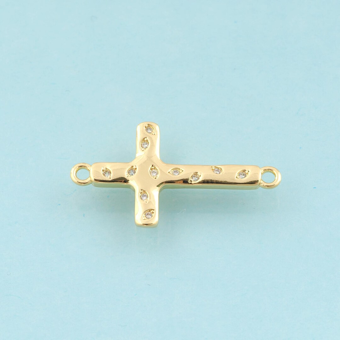 Gold Cross Connector,religious Jewelry Connector,christian Connector ...
