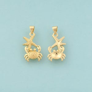 Gold Crab Charms,marine Life Jewelry,starfish Pendant for DIY Jewelry ...