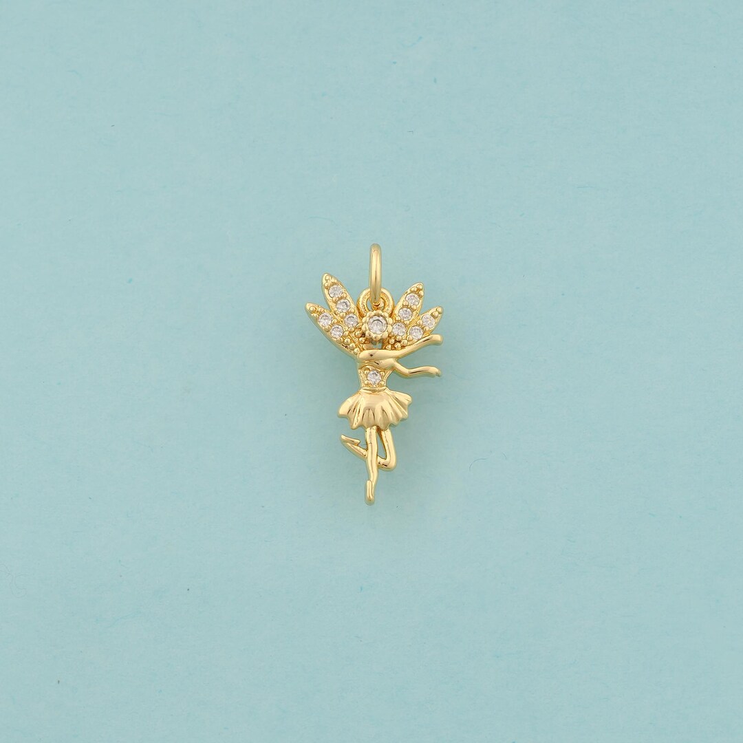 Gold CZ Elf Charms,elf Jewelry,elf Pendant for DIY Jewelry Making,18k ...