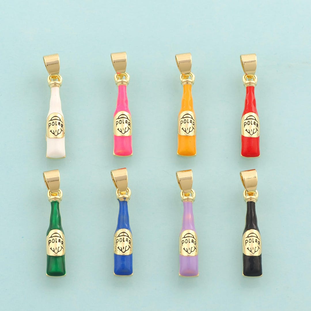 Gold Enamel Beer Charms,bottle Jewelry,beer Bottle Pendant for DIY ...
