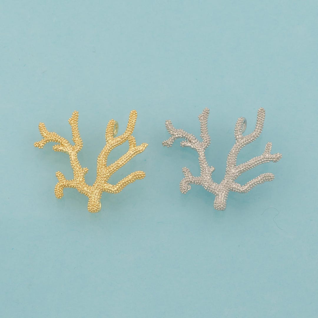 Gold Coral Charms,coral Jewelry,coral Pendant for DIY Jewelry Making ...