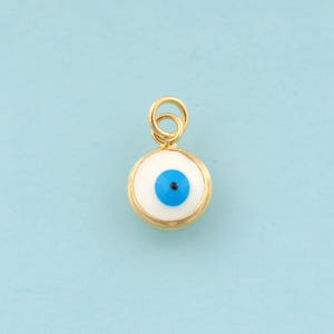 Gold Enamel Evil Eye Charms,round Jewelry,devil Eye Pendant for DIY ...