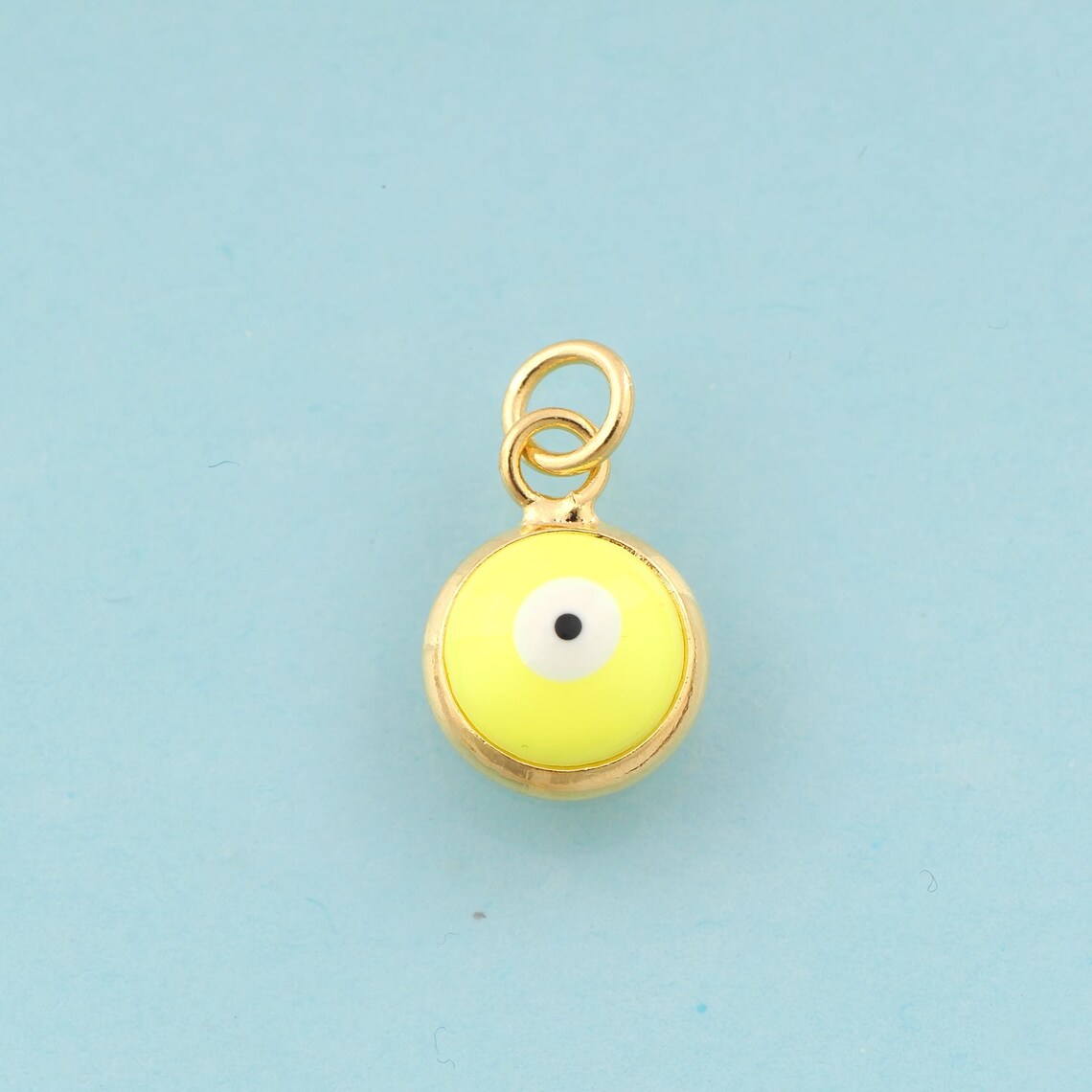 Gold Enamel Evil Eye Charms,round Jewelry,devil Eye Pendant for DIY ...