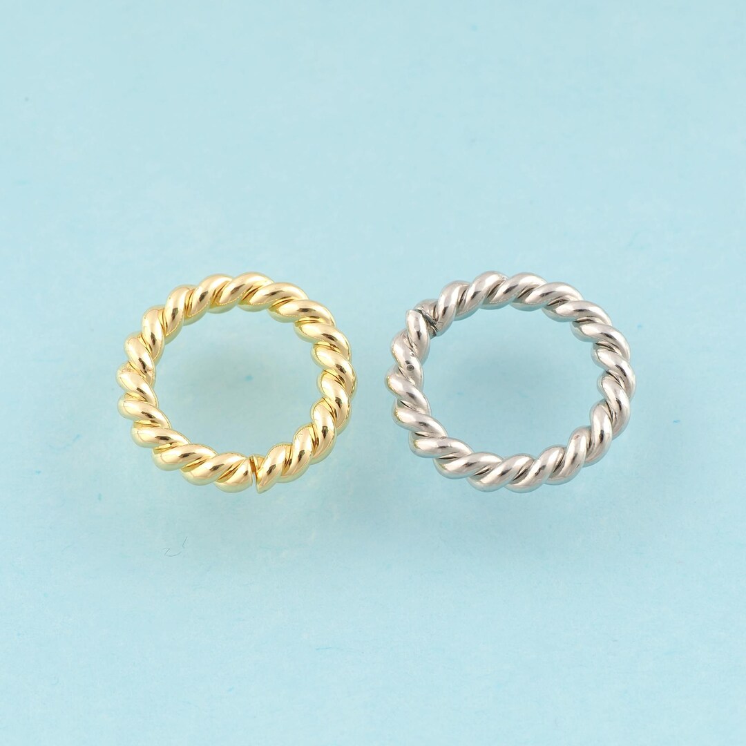 5 Pcs Gold Twist Jump Rings,round Jewelry Jump Rings,rhodium Jump Rings ...