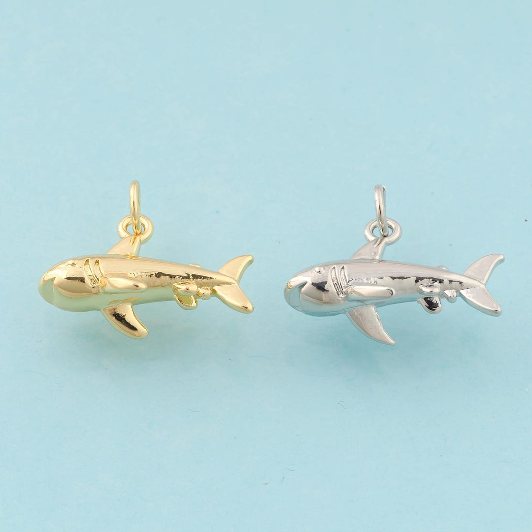 Gold Shark Charms,marine Life Jewelry,shark Pendant for DIY Jewelry ...