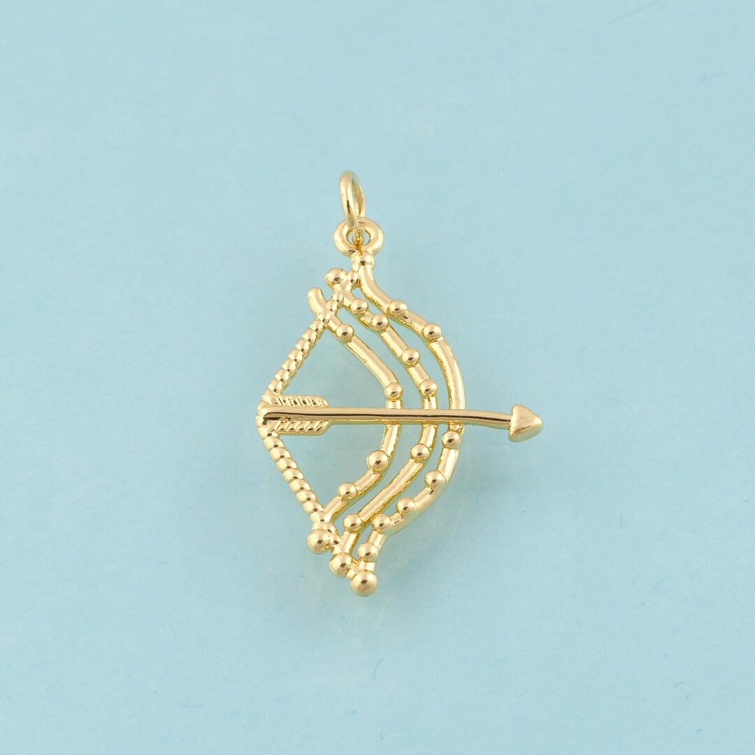 Gold Bow and Arrow Charms,arrow Jewelry,bow and Arrow Pendant for DIY ...
