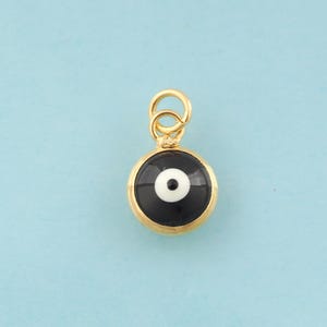 Gold Enamel Evil Eye Charms,round Jewelry,devil Eye Pendant for DIY ...